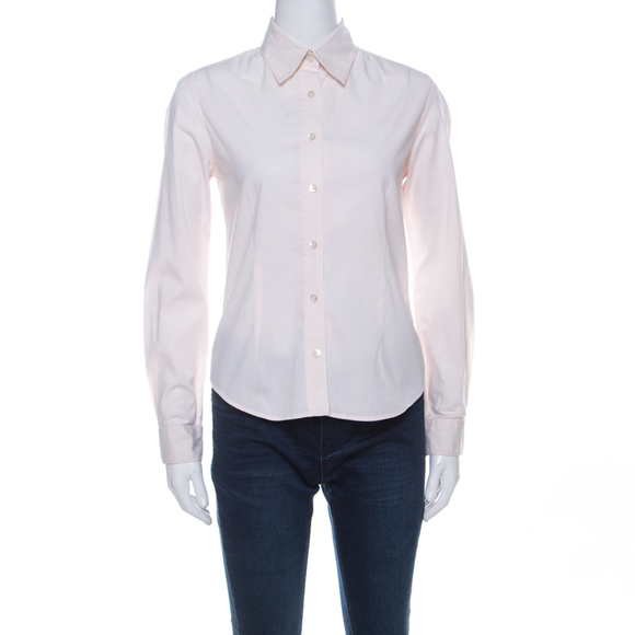 Burberry | Tops | Burberry Light Pink Cotton Button Down Full Sleeve ...